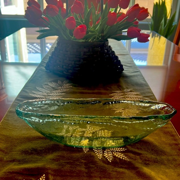 Dining | Vintage Midcenturylarge Boat Shaped Green ...